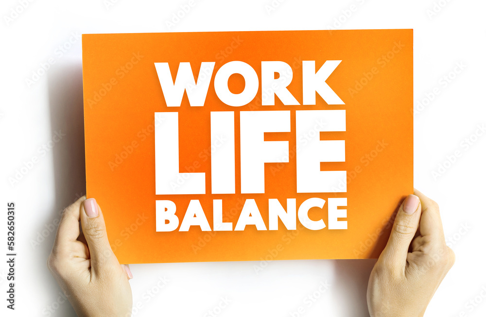 Work Life Balance text on card, concept background Stock Photo | Adobe ...