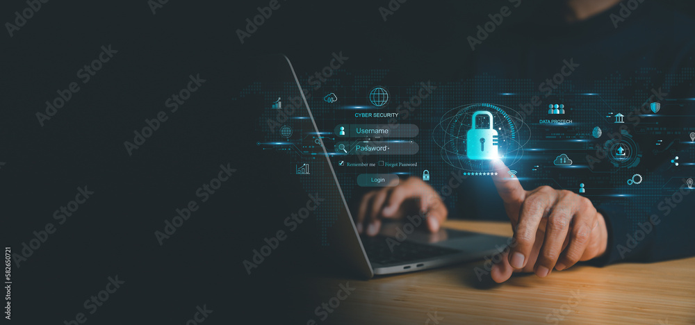 User Authentication System With Username And Password Cybersecurity Concept Global Network