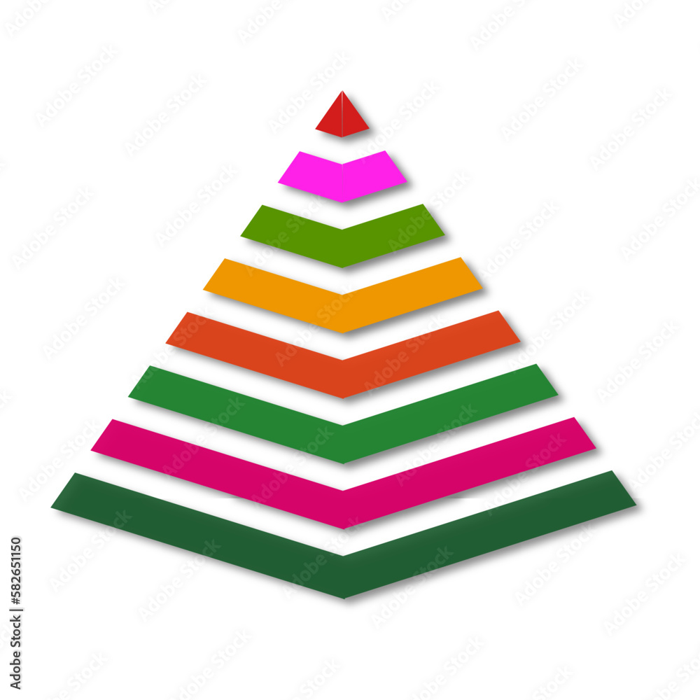 Color layered pyramid isolated on a white background. Maslow pyramid ...