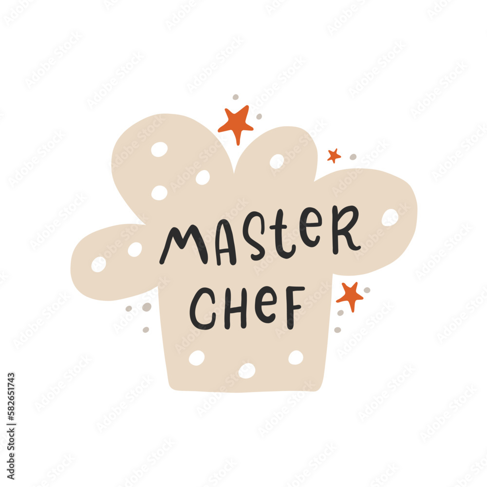 Vetor de Master chef. Hand drawn vector illustration. For badges ...