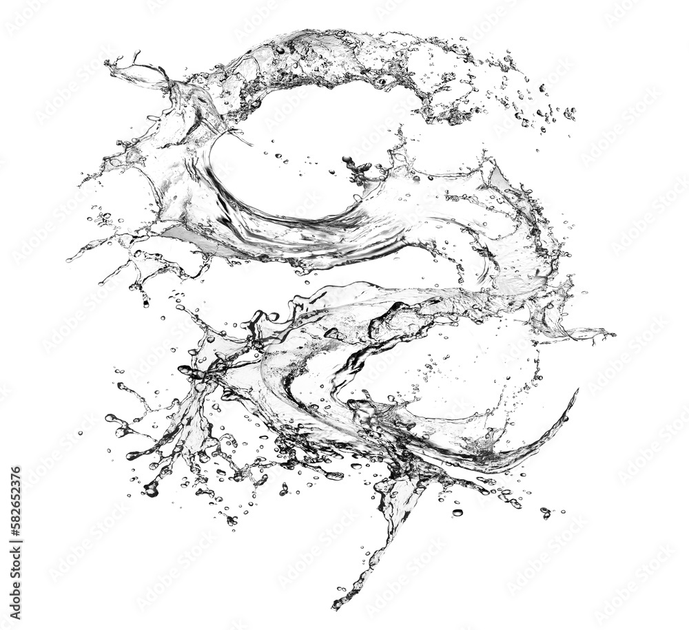 Black water splash isolated on transparent background. Royalty high ...