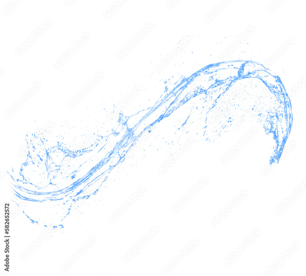 Blue water splash isolated on transparent background. Royalty high ...