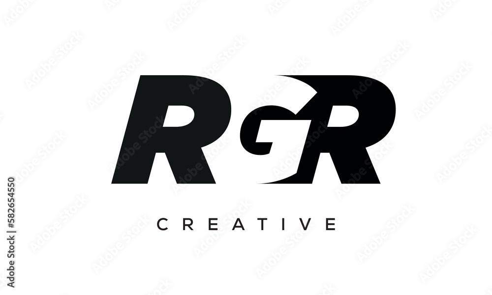 RGR letters negative space logo design. creative typography monogram ...
