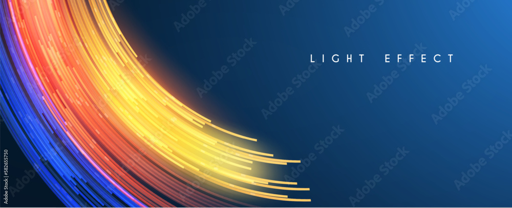 Motion striped light effect with fluid color. Abstract shining wave ...