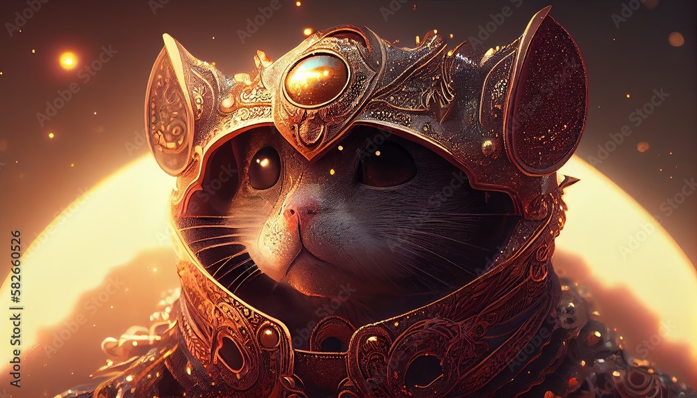 Mouse Animal Knight Warrior AI Generated Magic Animal Head Portrait ...