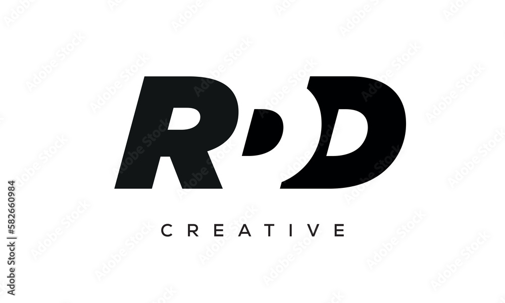 RDD letters negative space logo design. creative typography monogram ...