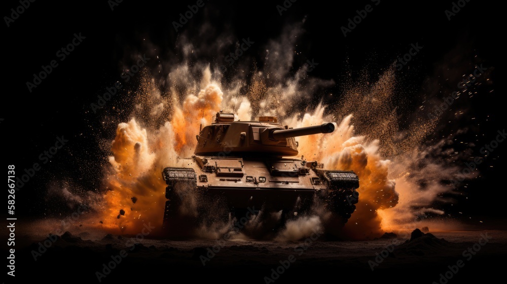 Explosive Tank Blast Background with Space for Your Next Design Project ...