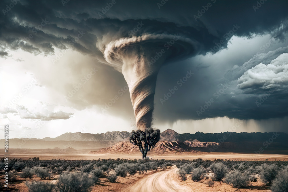 Tornado destroys the landscape. It can cause extremely high damage ...