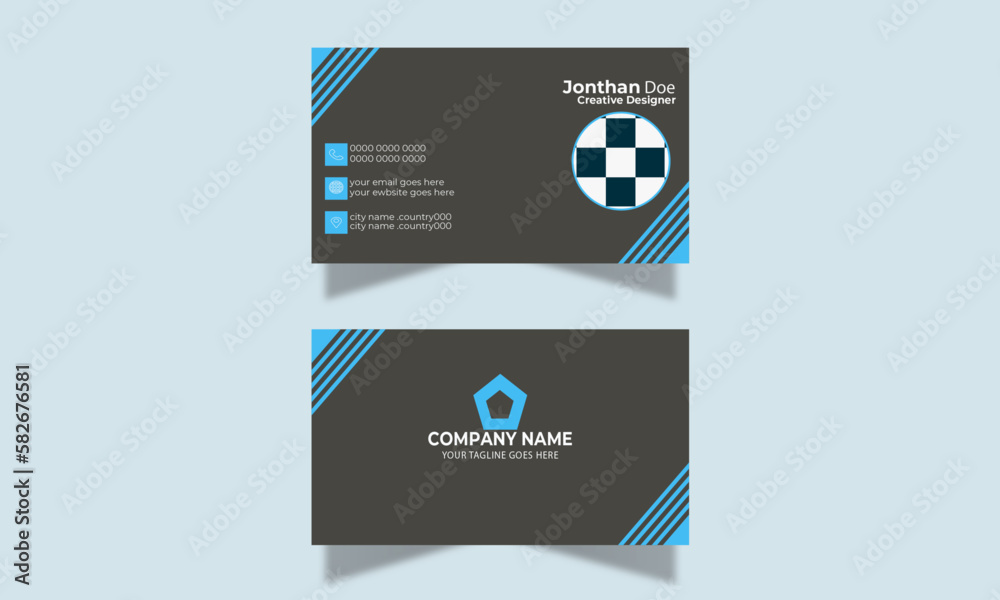 Vetor de Digital Business color card template simple modern reactive ...