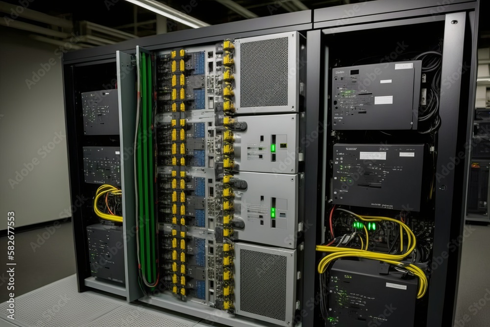 Modern Data Center Server Room with Rows of Server Racks Stock ...