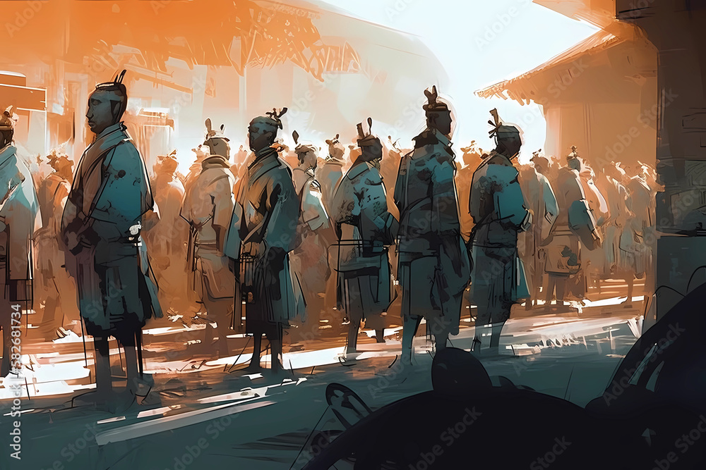 beauty of the Terracotta Army in ancient China. digital art ...