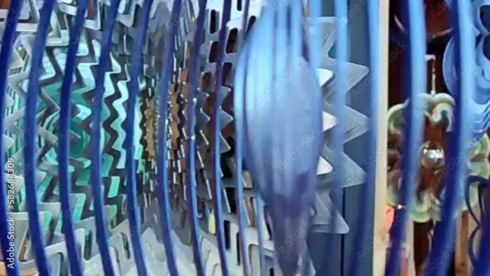 Decorative decoration, rotating circles of blue color. Background video ...