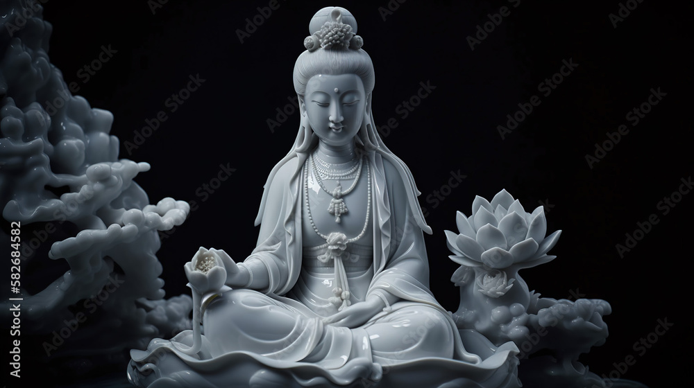 Chinese Goddess Guan Yin - Goddess of compassion and mercy Stock ...