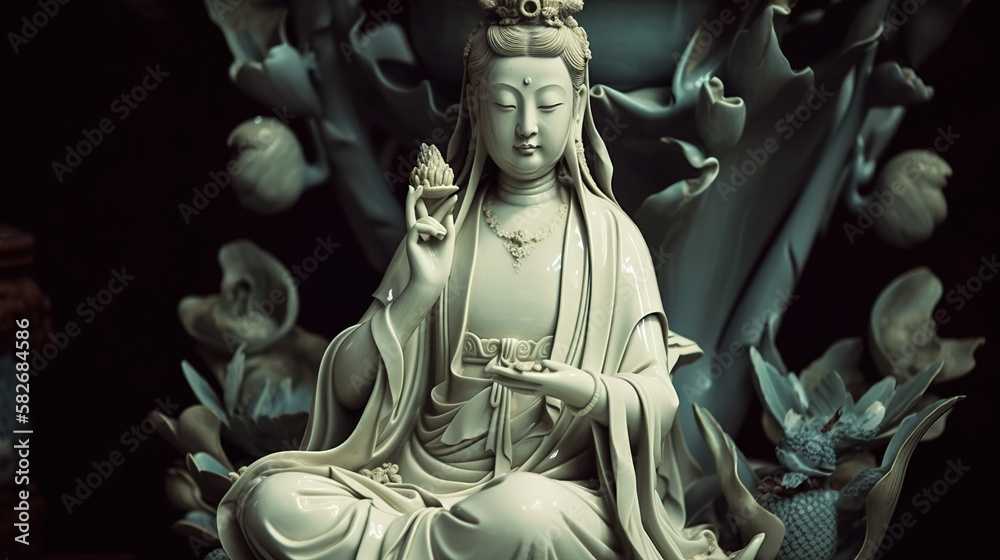 Chinese Goddess Guan Yin - Goddess of compassion and mercy Stock ...