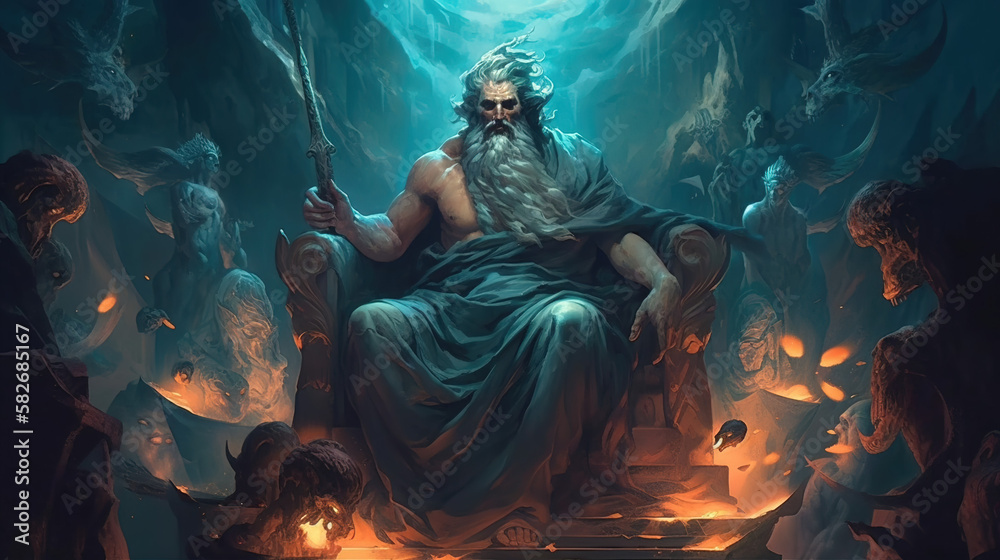 Greek God Hades - God of the underworld Stock Illustration | Adobe Stock
