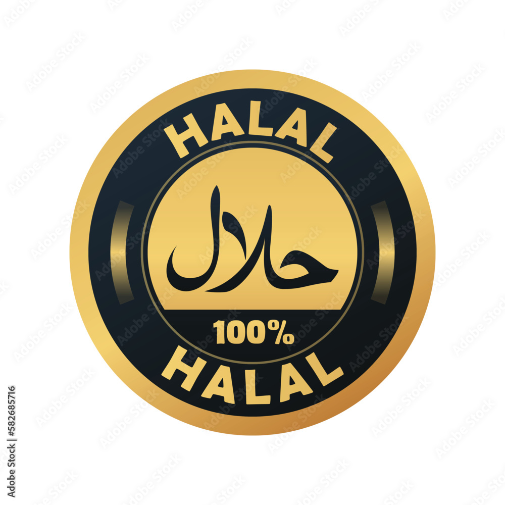 Halal logo sign design. Certificate halal certified logo tag. Stock ...