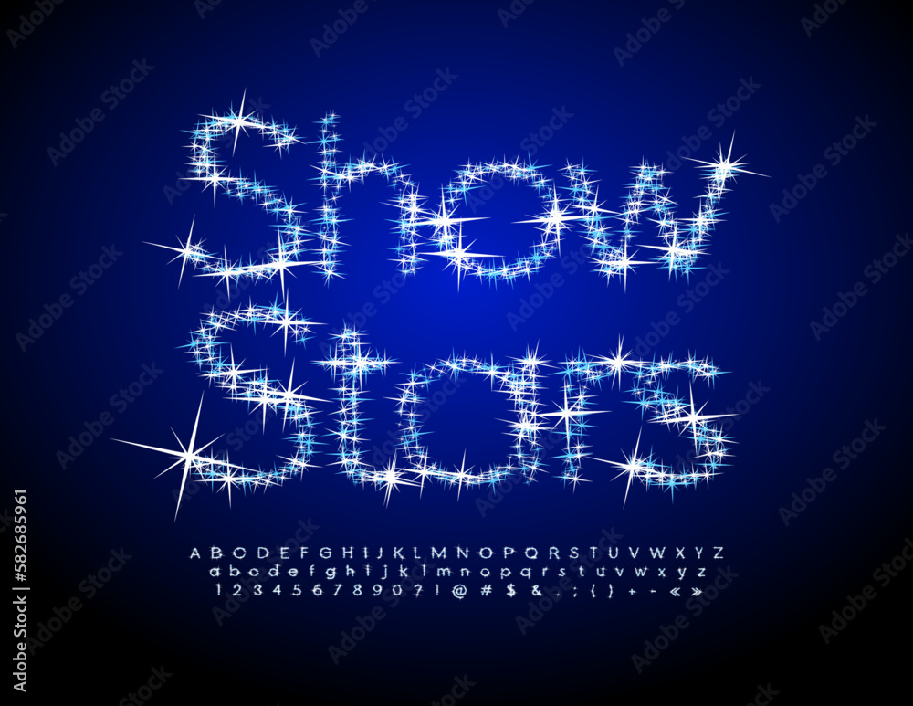 Vector advertising poster Show Stars. Artistic Font with Stars ...