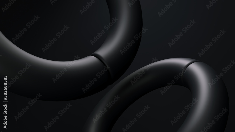 Abstract minimal 3d rendering, bright blue geometric background with cubes, objects, forms ...