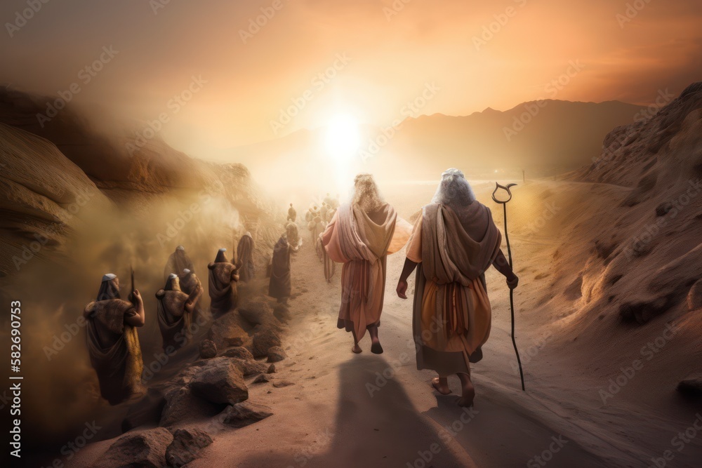 "Guided by Faith: Moses Leading the Israelites through the Desert ...