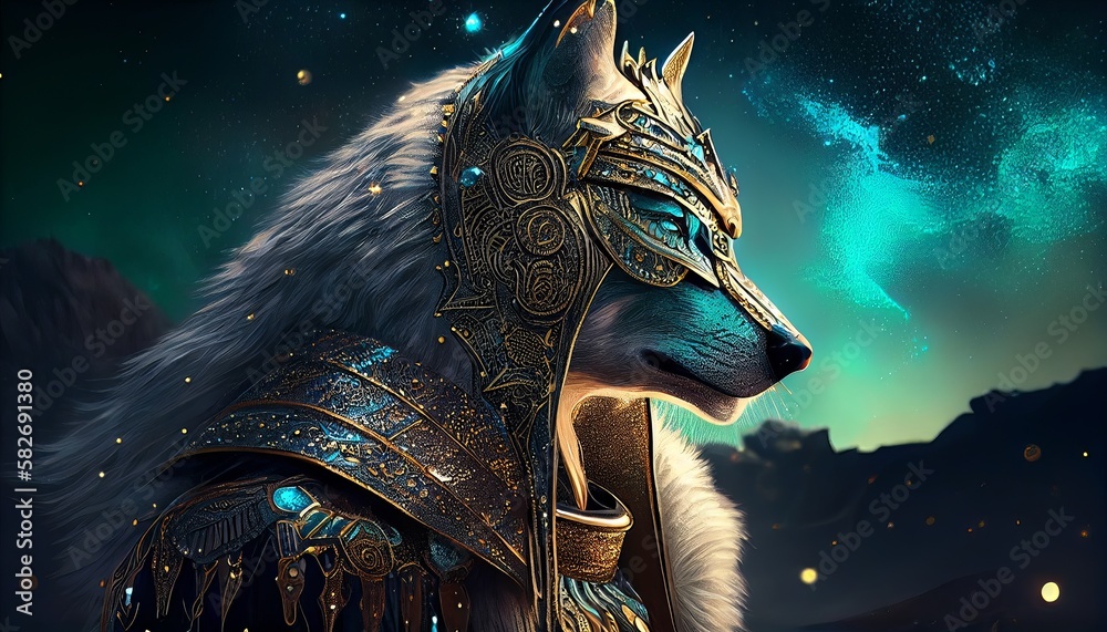 Wolf Animal Knight Warrior AI Generated Magic Animal Paladin Head ...