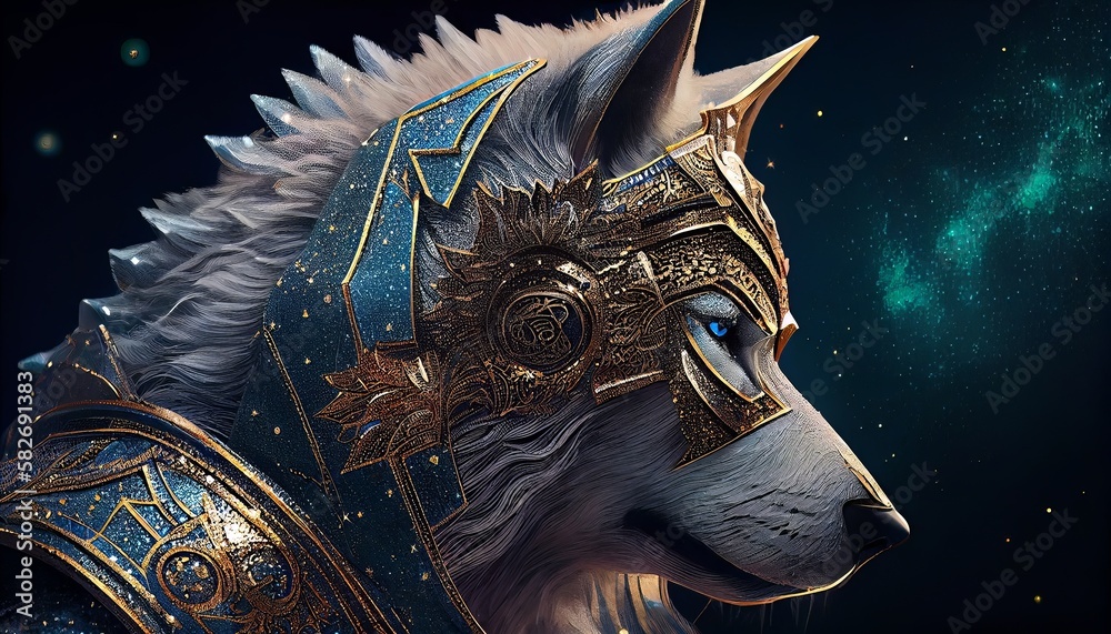 Wolf Animal Knight Warrior AI Generated Magic Animal Paladin Head ...