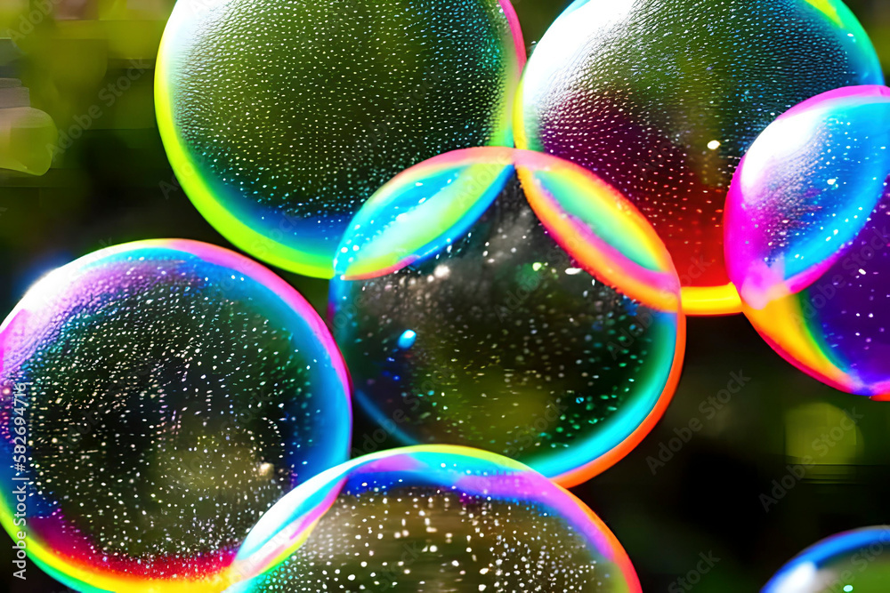 AI generated image of bubbles floating. Bubbles is made by mixing water ... AI generated image of bubbles floating. Bubbles is made by mixing water ...