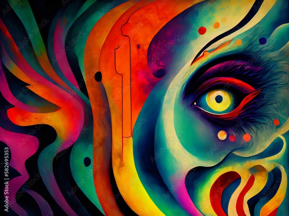 Abstract background with some elements of a human face. Human face ...