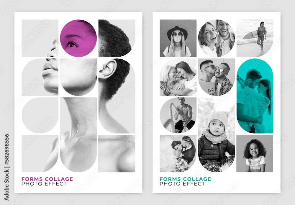 Forms Collage Photo Effect Stock Template | Adobe Stock