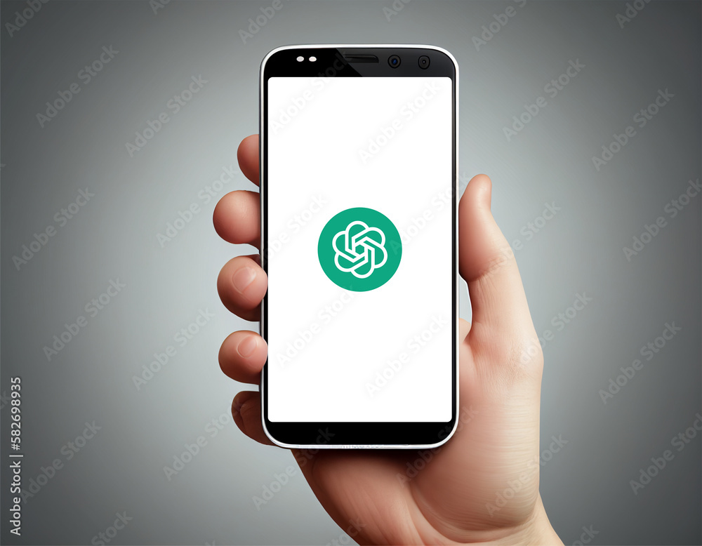 Smartphone screen with chatgpt logo icon, with generative ai Stock ...