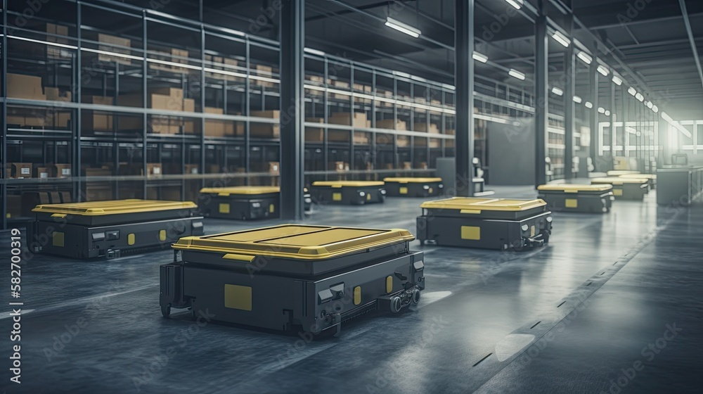 Concept of smart factory and 5G for industrial. Autonomous Robotic ...