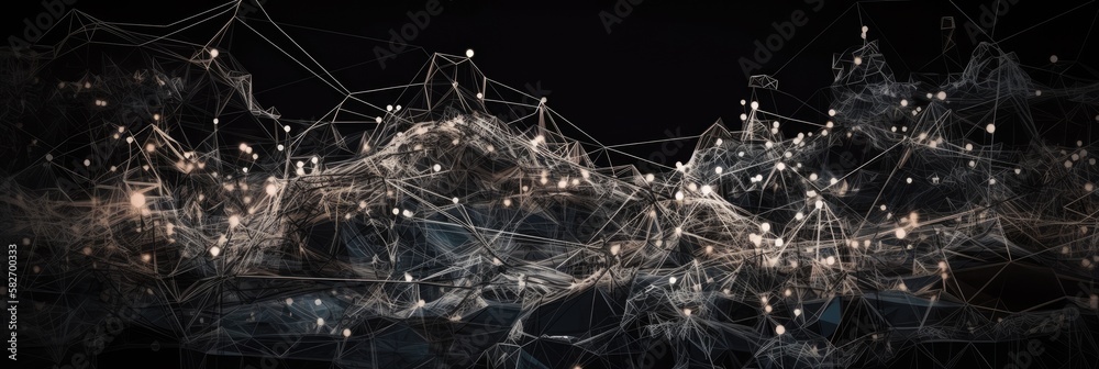 Complex messy connected lines as concept of chaos solving. Process of ...