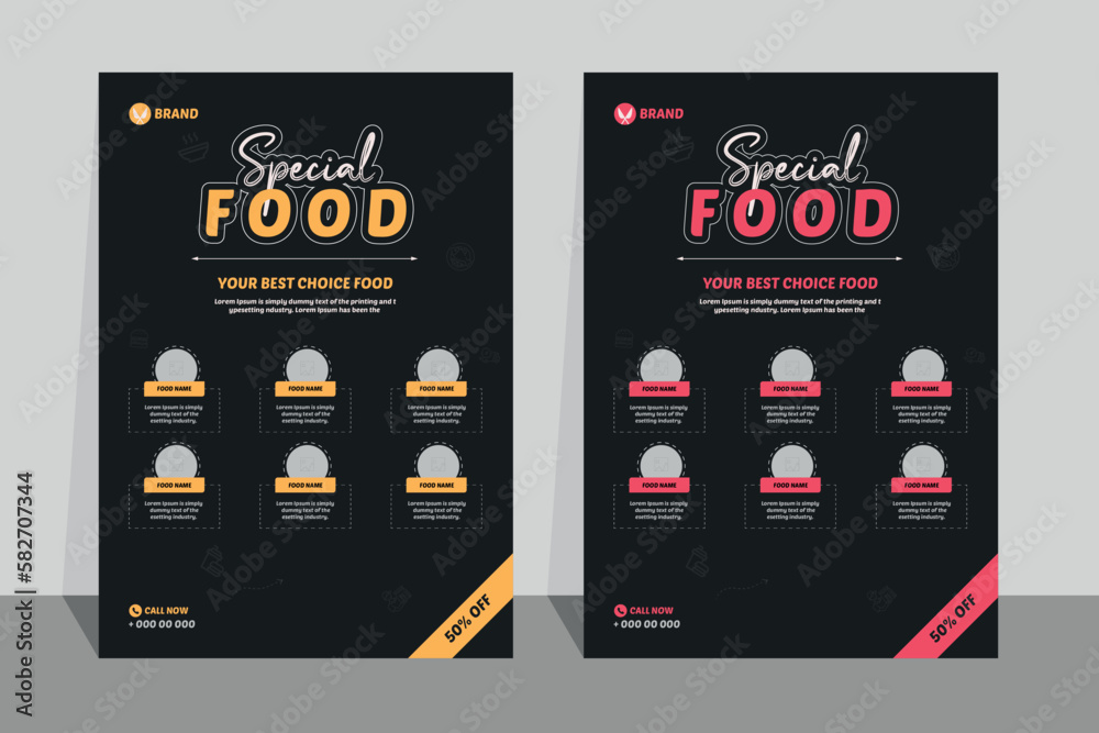 Food Flyer Template Design , Restaurant Food Menu, Vector Illustration ...