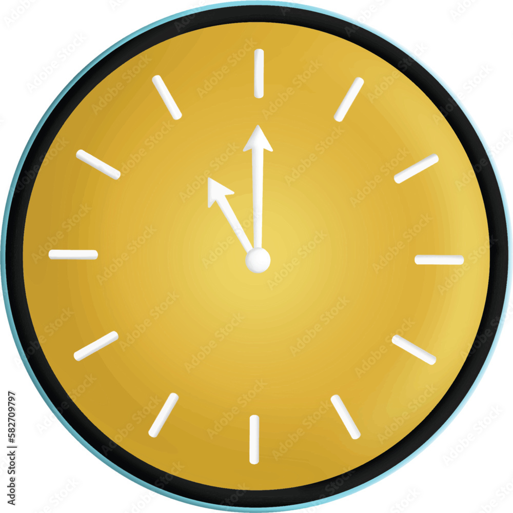 Wall Clock 11pm before midnight New Year illustration isolated Clipart ...