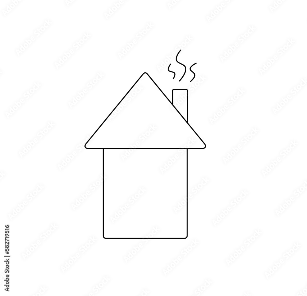 Vector isolated one single simplest geometric village house with ...