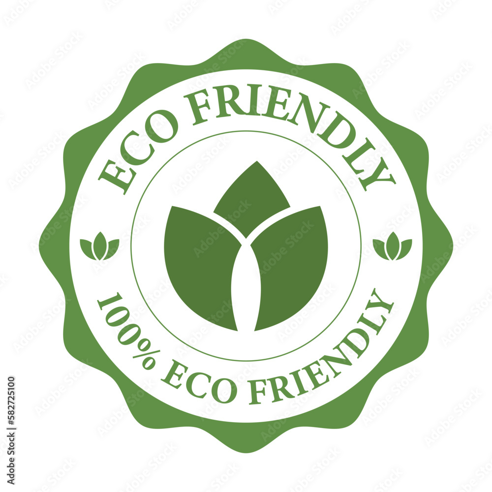 100% Eco Friendly Badge, Logo, Icon, Seal, Label, Symbol, Sign, Tag ...