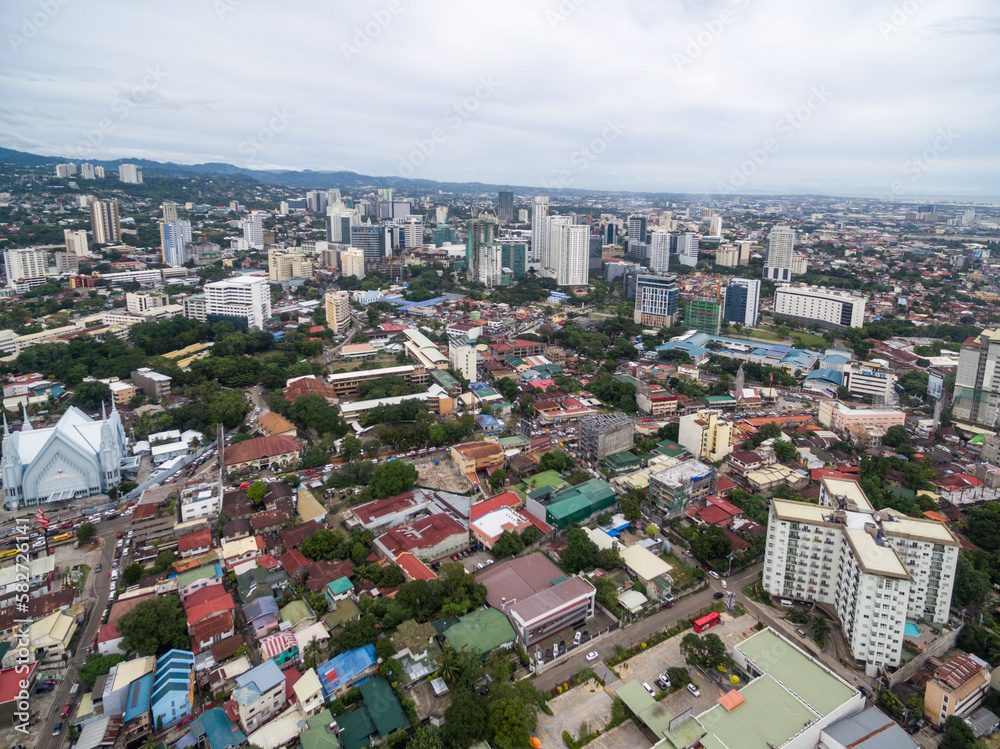 Cebu City Cityscape with Skyscraper and Local Architecture. Province of ...