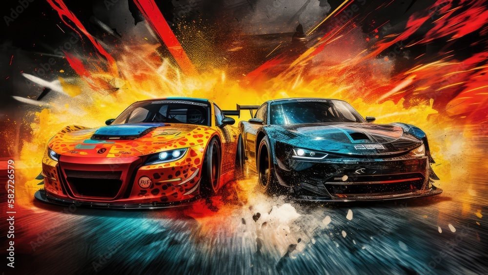 Disney style racing movie poster Stock Illustration | Adobe Stock