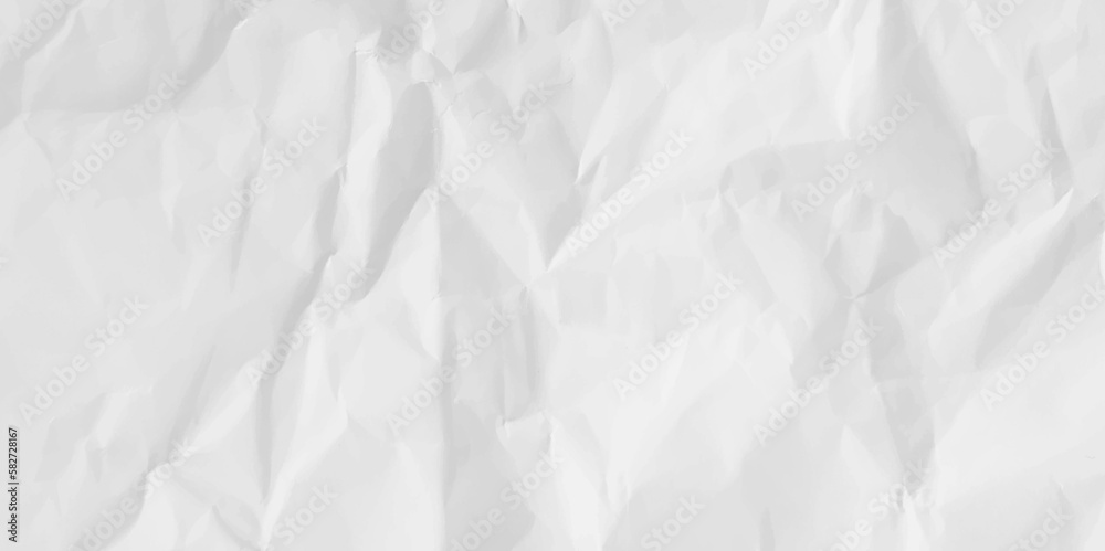 White creased crumpled paper sheet texture can be use as background ...