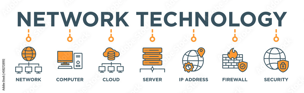 Network technology banner web icon vector illustration concept with ...