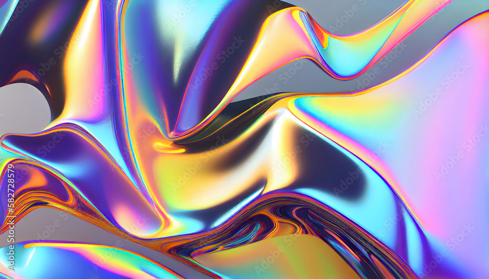 Texture neon holographic liquid effect and colorful polarization waves ...