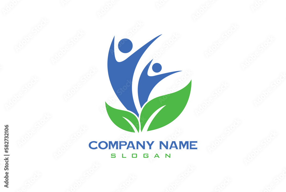 People Care Logo and Icon Template, health logo design. Stock Vector ...