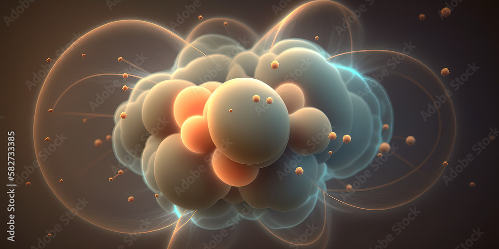 Electron cloud model of atom, with hazy cloud of electrons around ... Electron cloud model of atom, with hazy cloud of electrons around ...