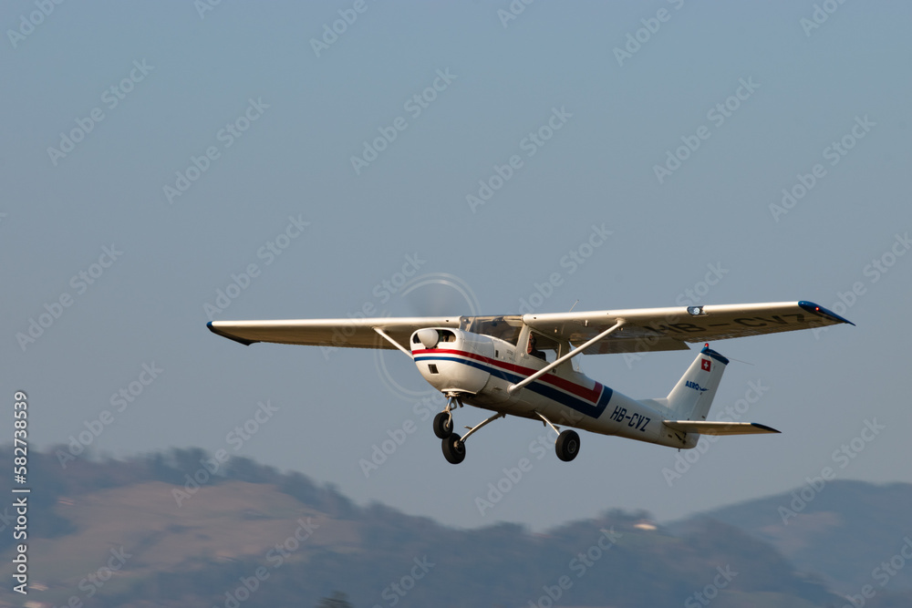 Cessna 150 airplane in Wangen-Lachen in Switzerland 27.3.2022 Stock ...