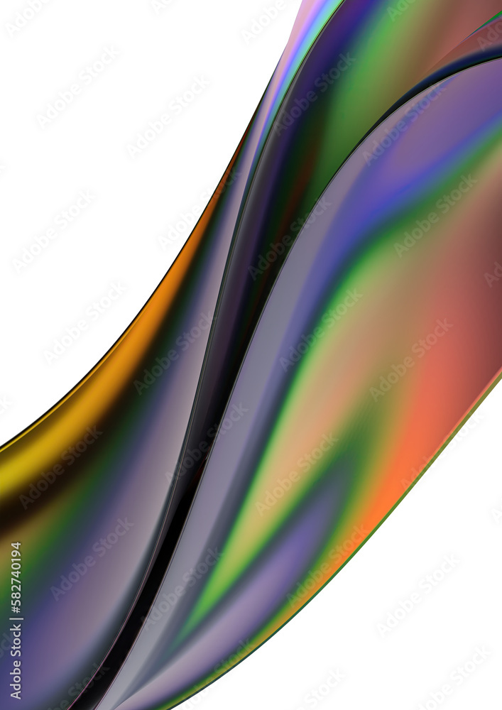 ภาพประกอบสต็อก Chrome Rainbow Beautiful Metal Reflection Bezier Curve ...