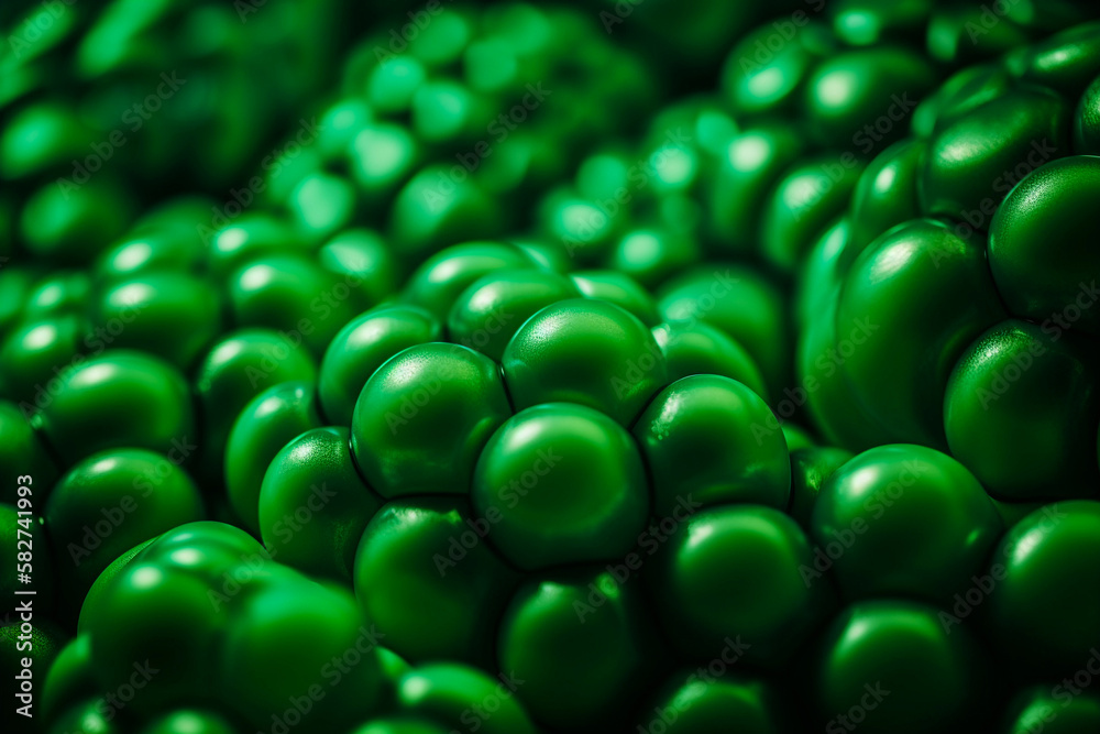 abstract sci-fi wallpaper with green spheres, created with generative ...