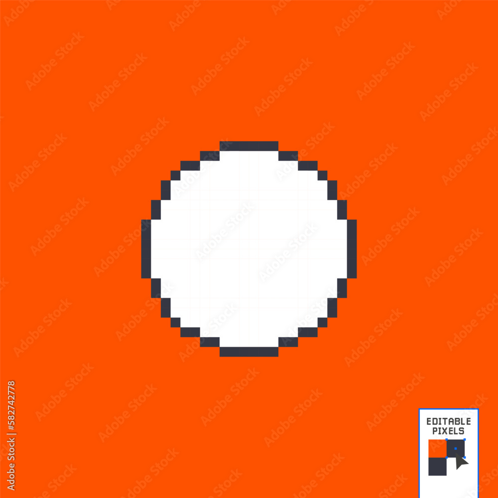 pixel circle, pixelated circular border. 8 bits. pixelart. icon can be ...