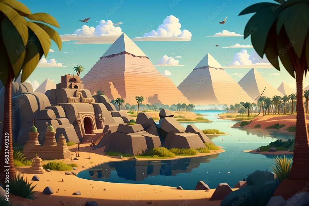 Cartoon Pyramids 01 Stock Illustration | Adobe Stock