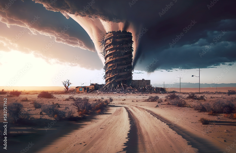 The tornado destroys the landscape. It can cause extremely high damage ...