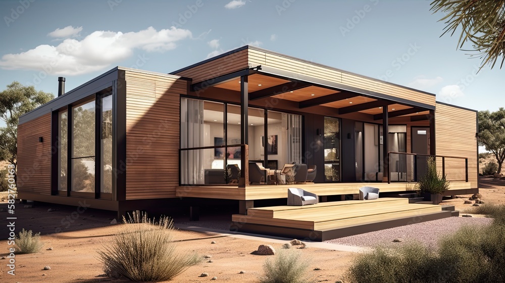 The modular home exterior design of modern architecture. generative ai ...