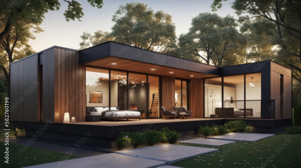 The modular home exterior design of modern architecture. generative ai ...